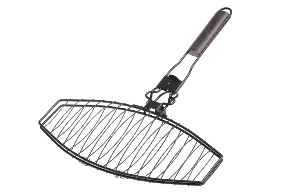 Fish grill nonstick with detachable handle - Mustang Grill