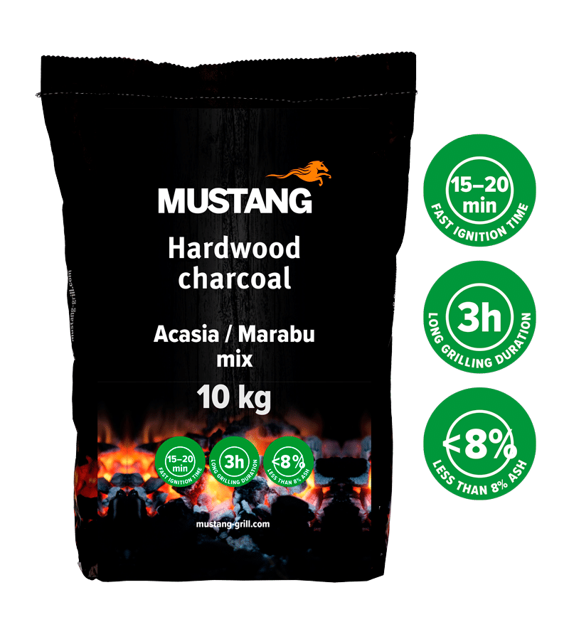 Hardwood charcoal - Mustang Grill